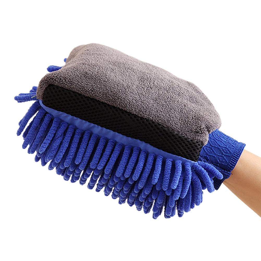 Car Wash Microfiber Tool Waterproof Double-faced Chenille Wax Gloves ...