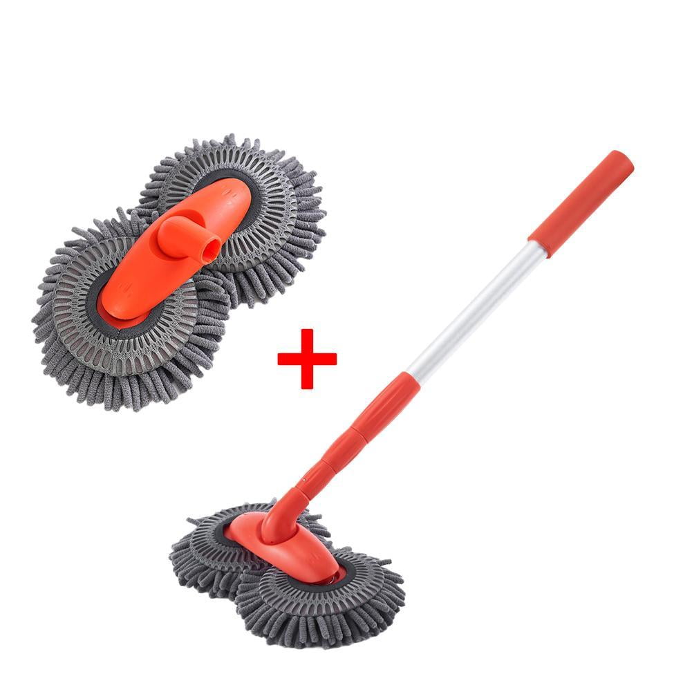 Car Wash Mops Double Brush Head 360° Rotation Telescopic Roof Mops ...