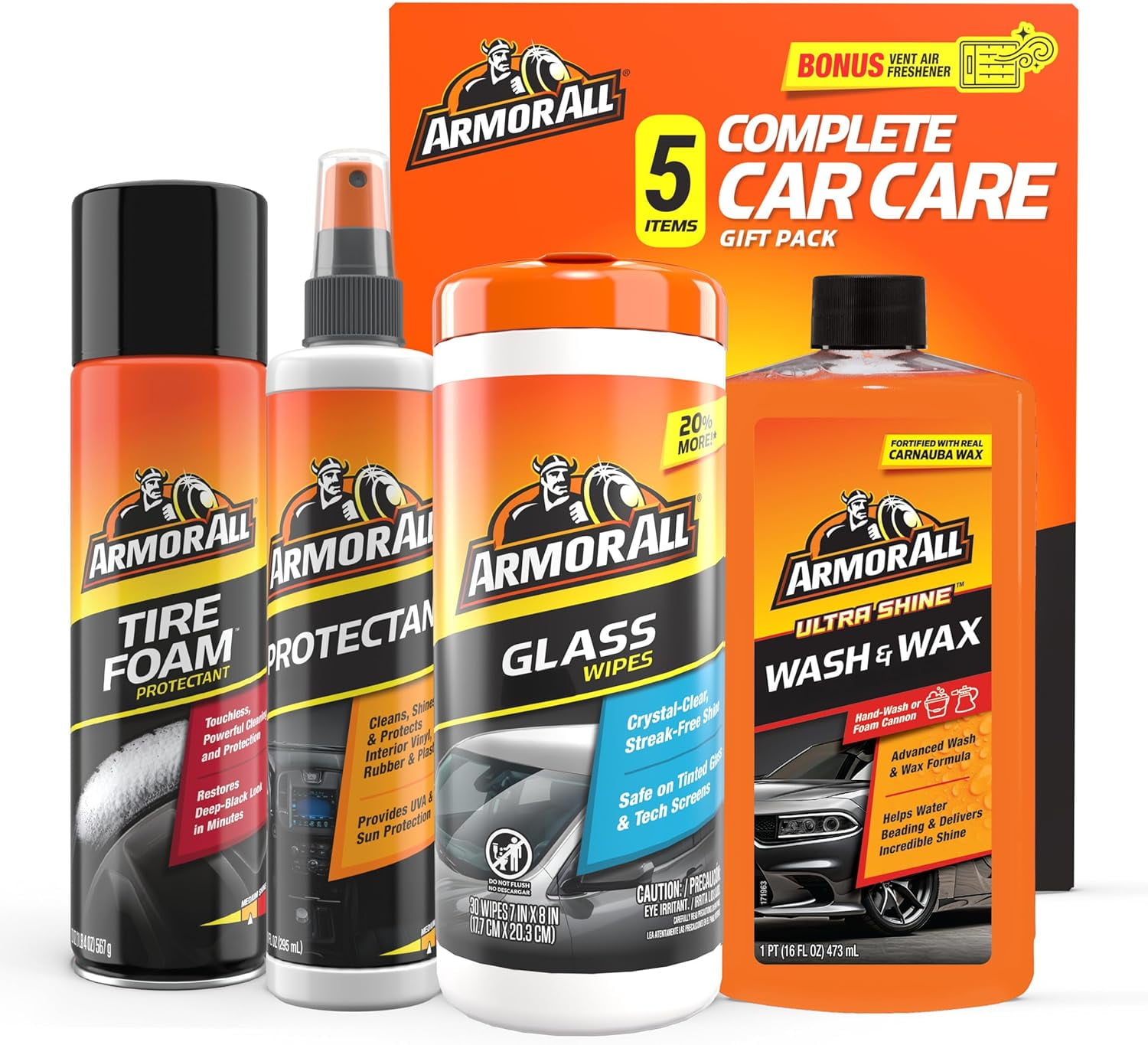 Car Wash and Car Cleaner Kit by , Includes Glass Wipes, Car Wash & Wax ...