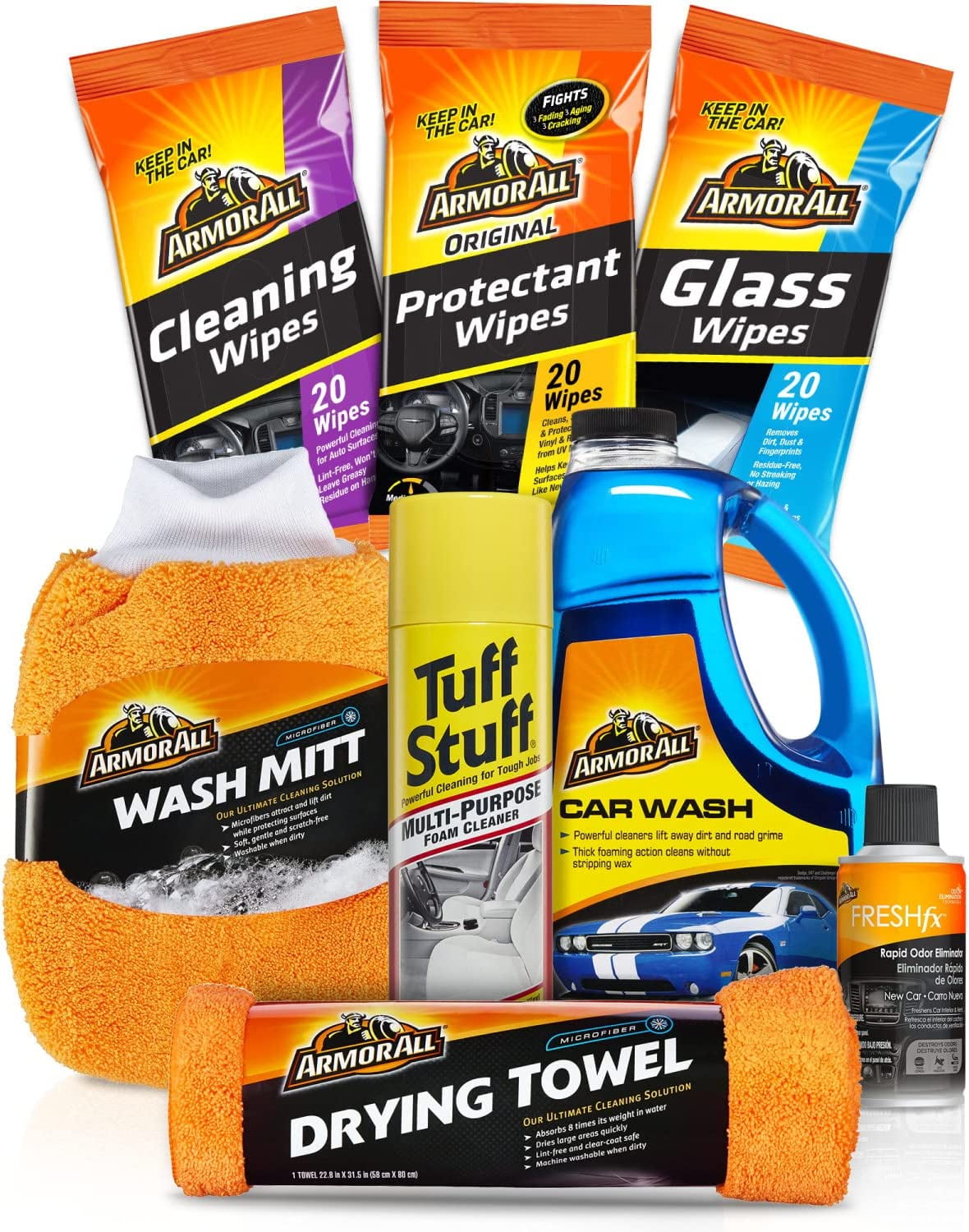 Car Wash and Cleaner Kit, Includes Cleaning Wipes for Car Interior ...