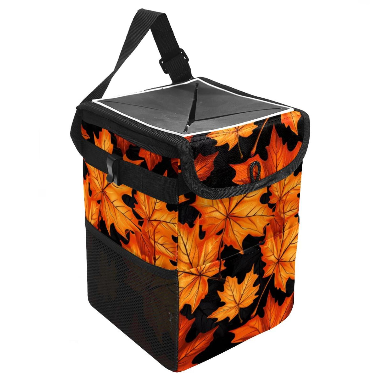 Car Waste Bin with Lid, Hanging Vehicle Organizer with Storage Pockets ...