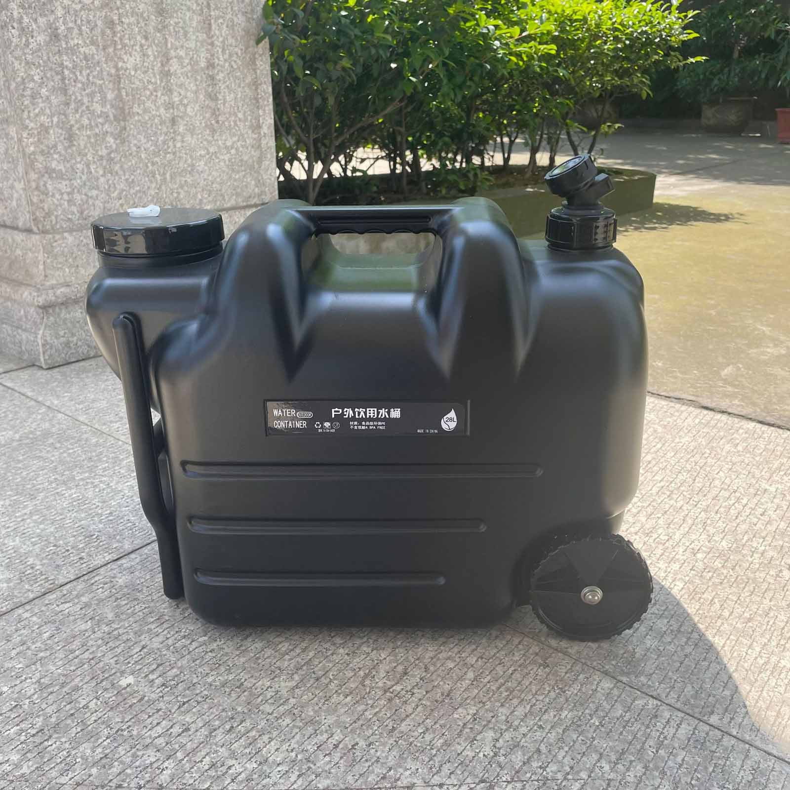 Car Water Storage Tank Outdoor Bucket, Portable Wheels Handle with ...