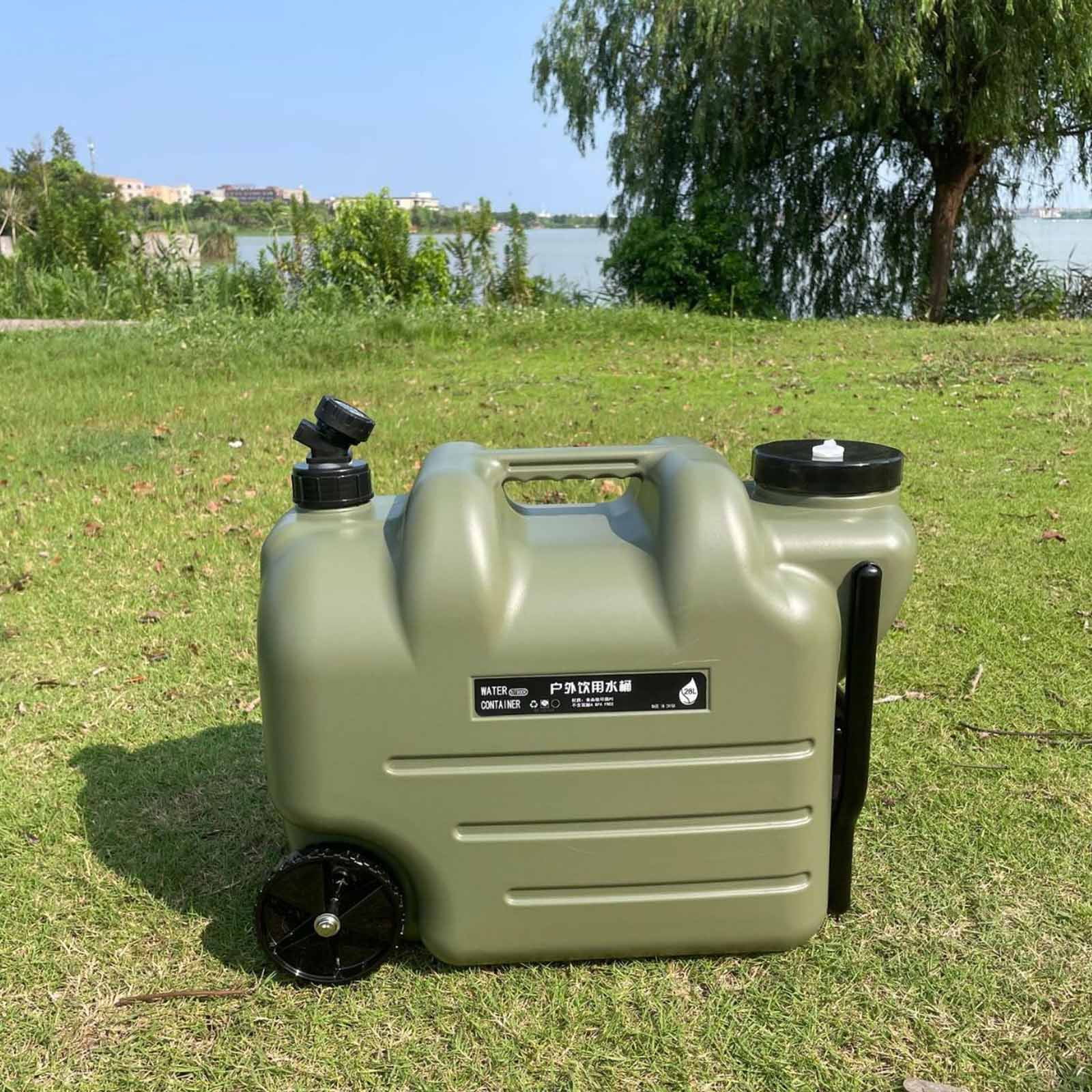 Car Water Storage Tank Outdoor Bucket, Portable Wheels with Handle and ...