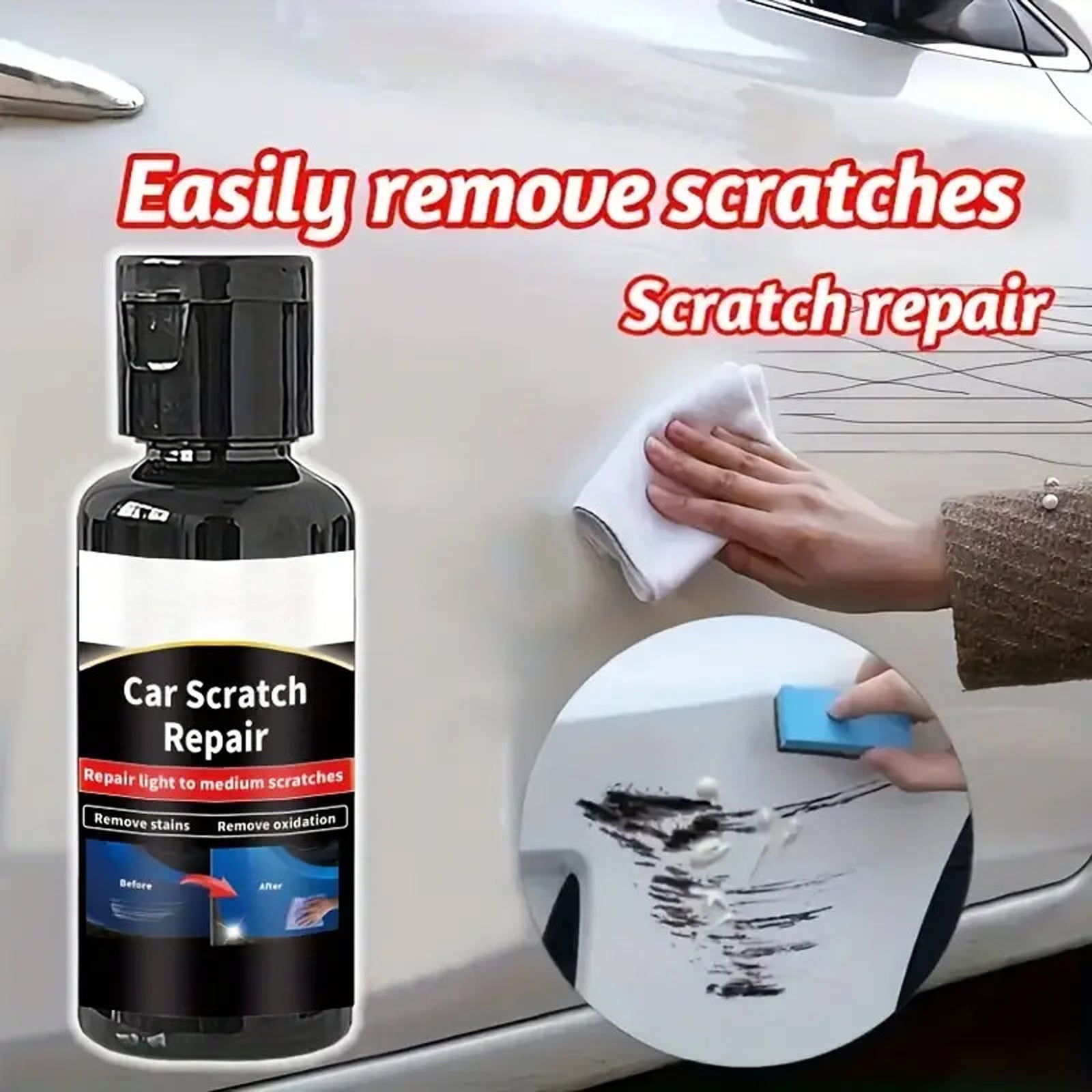 Car Wax 5-In-1 Auto Detailing Wax Deep Clean Oxidation Stains Scratch ...