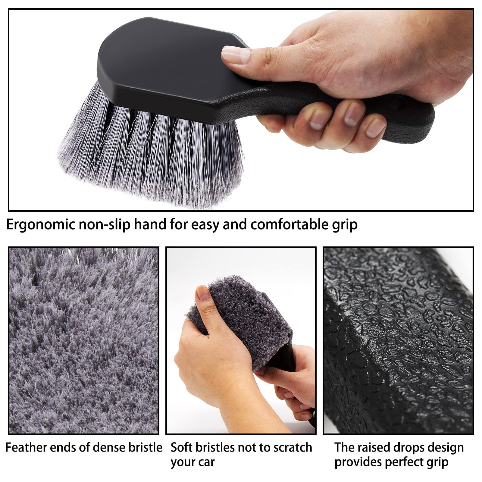 Car Wheel Brush Set, Car Detailing Kit Include Soft Wheel Brush, Tire ...