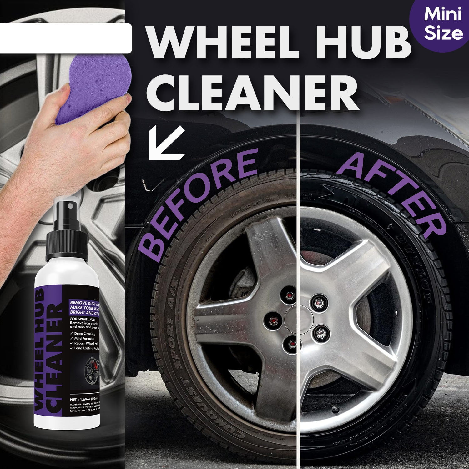 Car Wheel Cleaner Spray | Rim Stain and Rust Remover | Efficient Oil ...