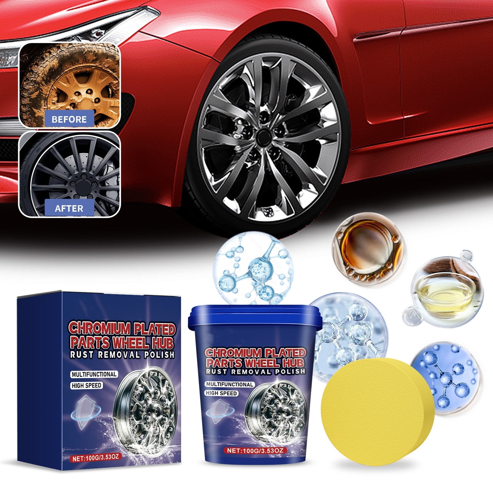 Car Wheel Cleaning Paste | Stainless Steel & Metal Cleaner | Tire Stain ...
