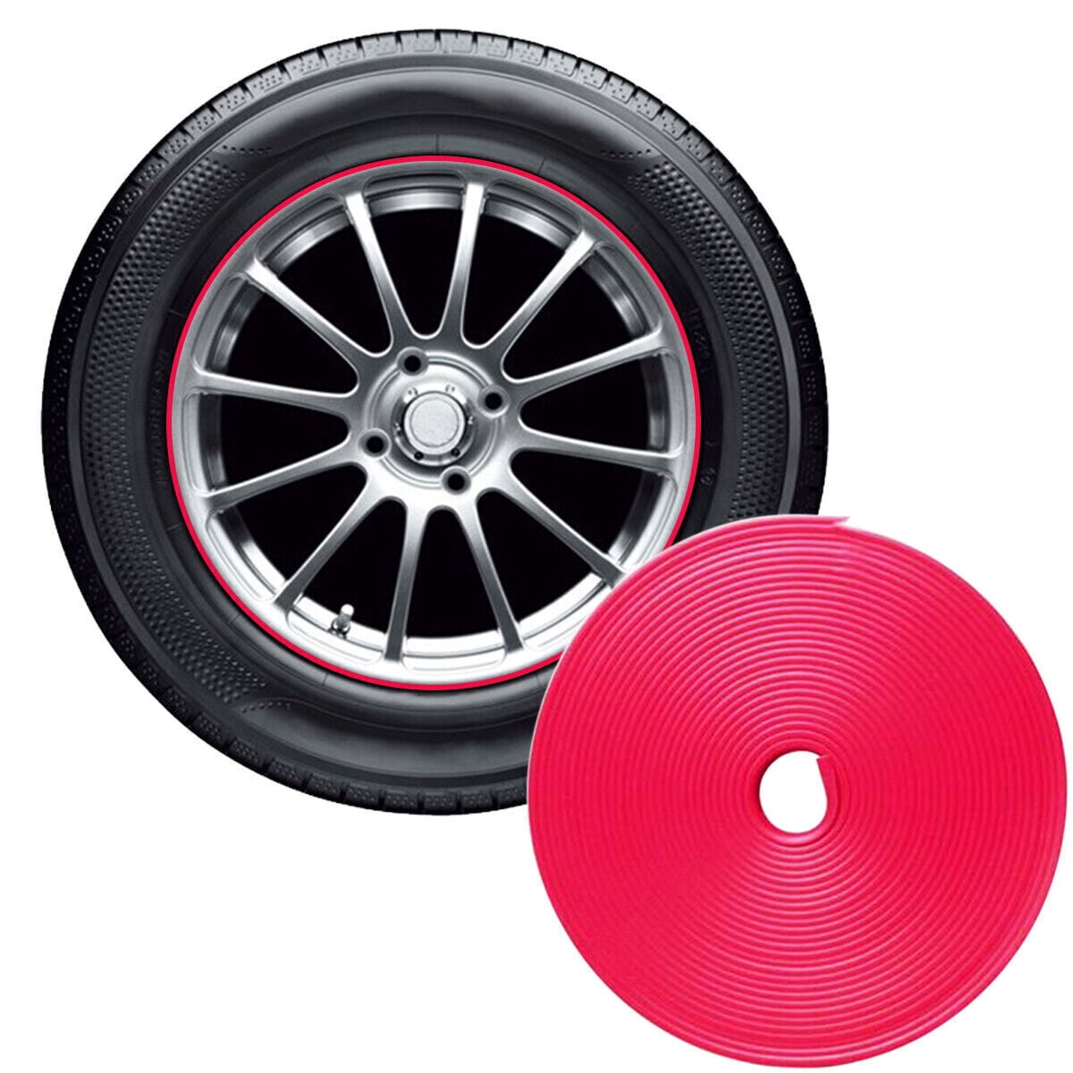 Car Wheel Hub Red Rim Edge Protector Ring Tire Guard Sticker Line ...