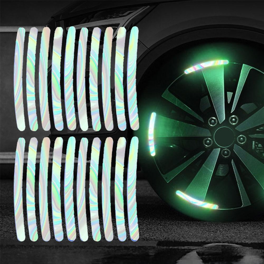 Car Wheel Hub Reflective Sticker Tire Rim Reflective Strips Luminous ...