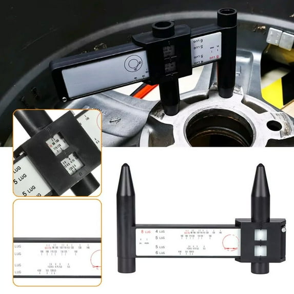 Car Wheel Rim Bolt Pattern Sliding PCD Lugs Measuring Tool Gauge Ruler ...