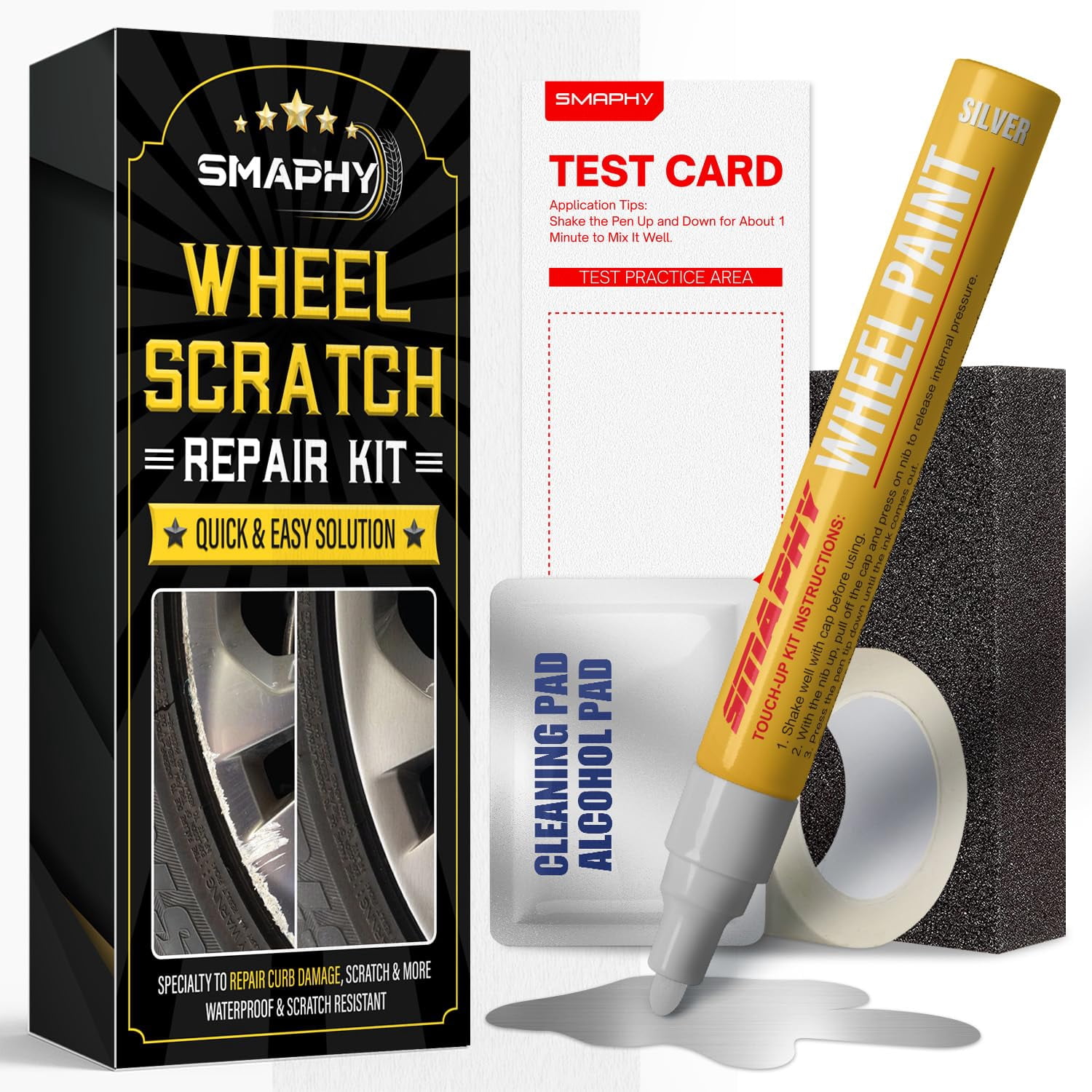 Car Wheel Rim Scratch Repair Kit, DIY Alloy Wheel Repair Solution, Rim ...