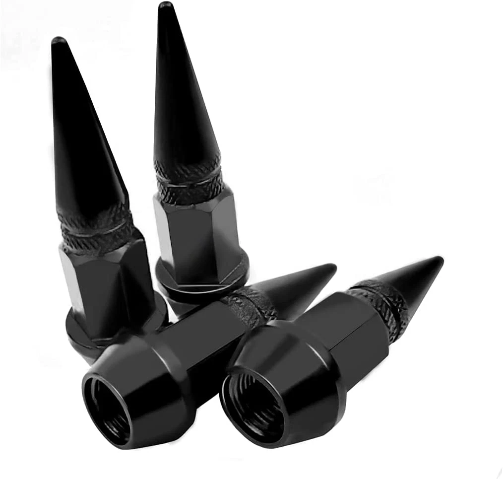 Car Wheel Tire Valve Caps, 4 Pack Spiked Aluminum Valve Stem Caps ...