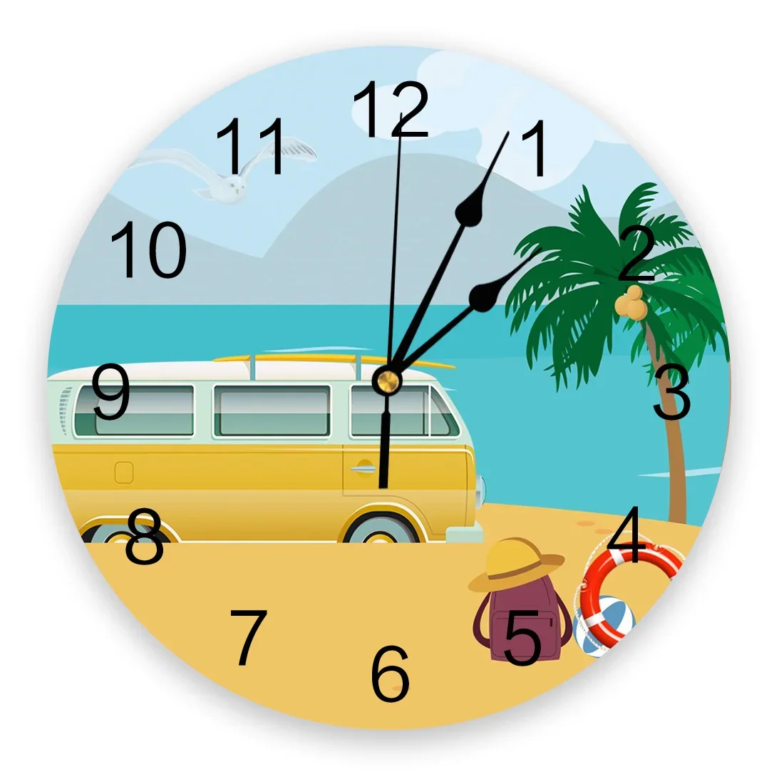 Car Wheel Vehicle Headlight Wall Clock Living Room Bedroom Wall Watch ...