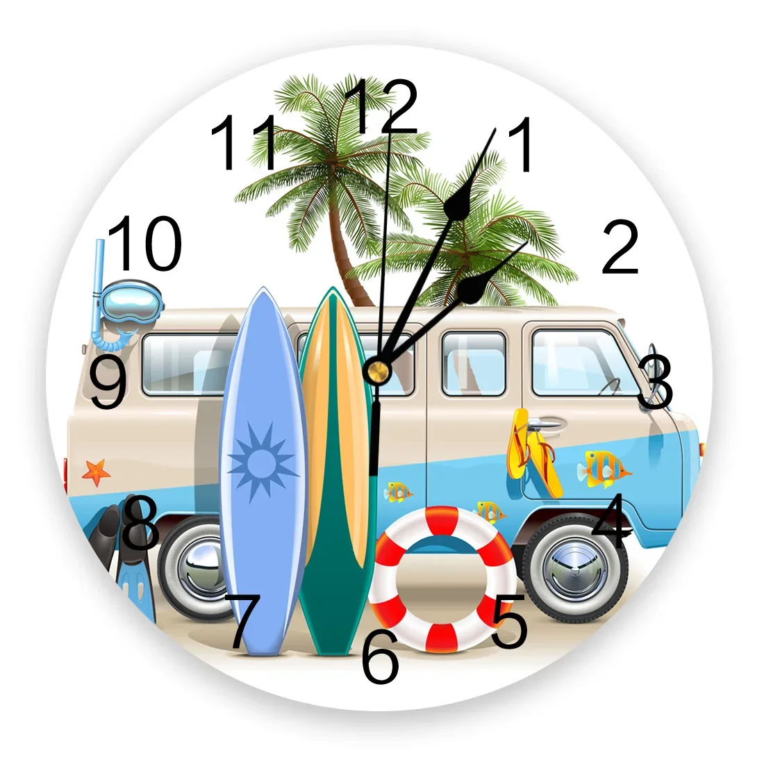 Car Wheel Vehicle Headlight Wall Clock Living Room Bedroom Wall Watch ...