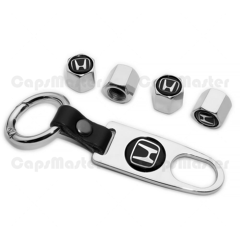Car Wheels Tire Valve Dust Stem Air Cap Cover + Keychain Ring Fit Most ...