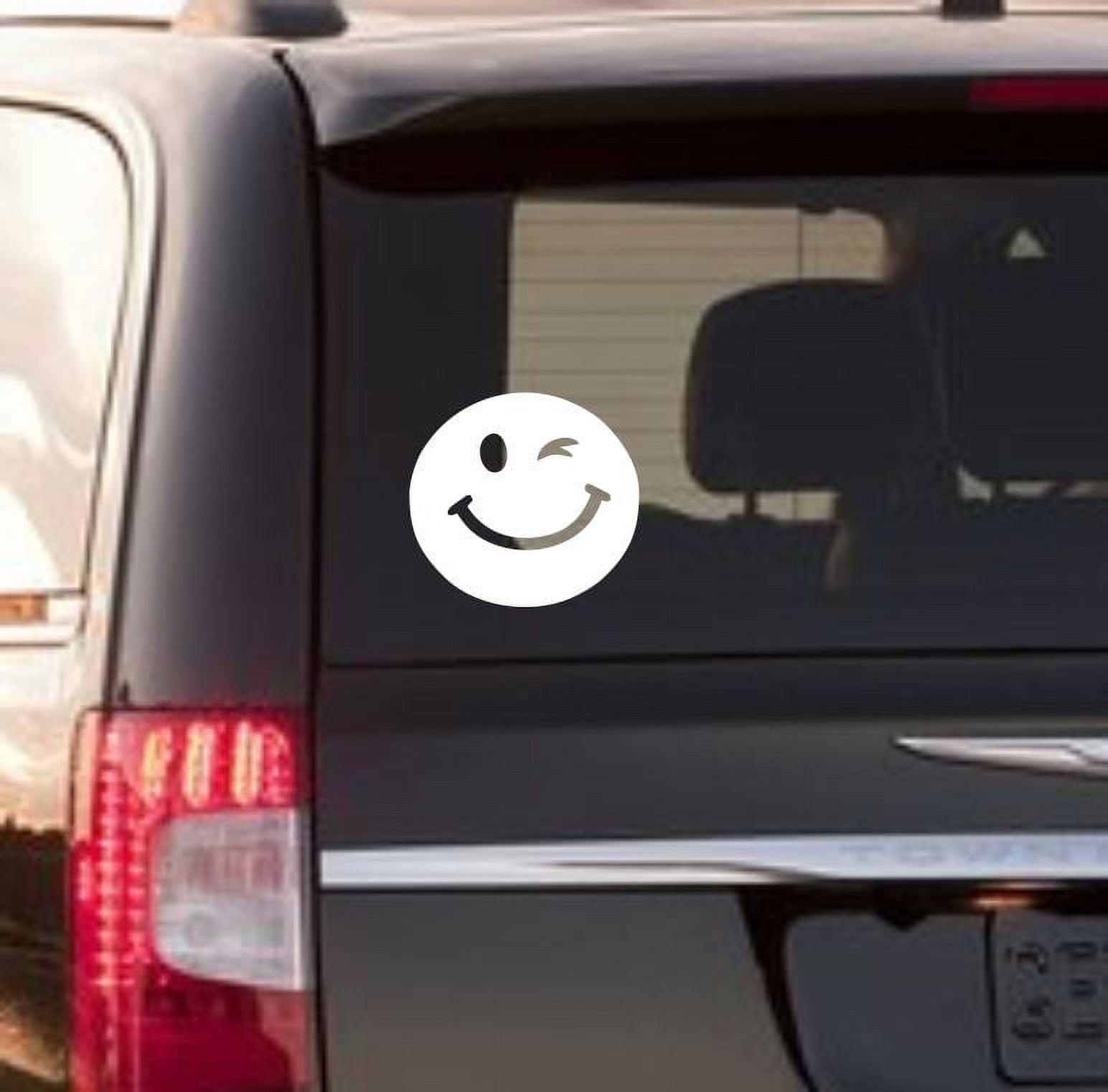 Car Window Decals for Women Smiley Wink Face Stickers Happy Vinyl Art ...