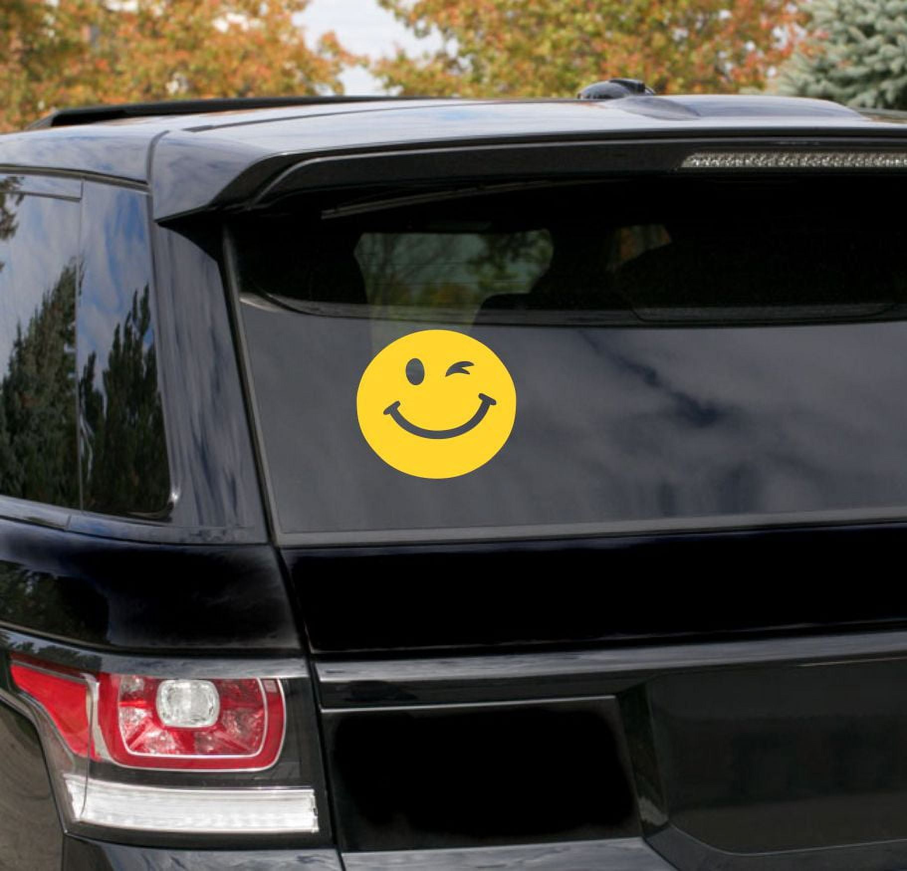 Car Window Decals for Women Smiley Wink Face Stickers Happy Vinyl Art ...