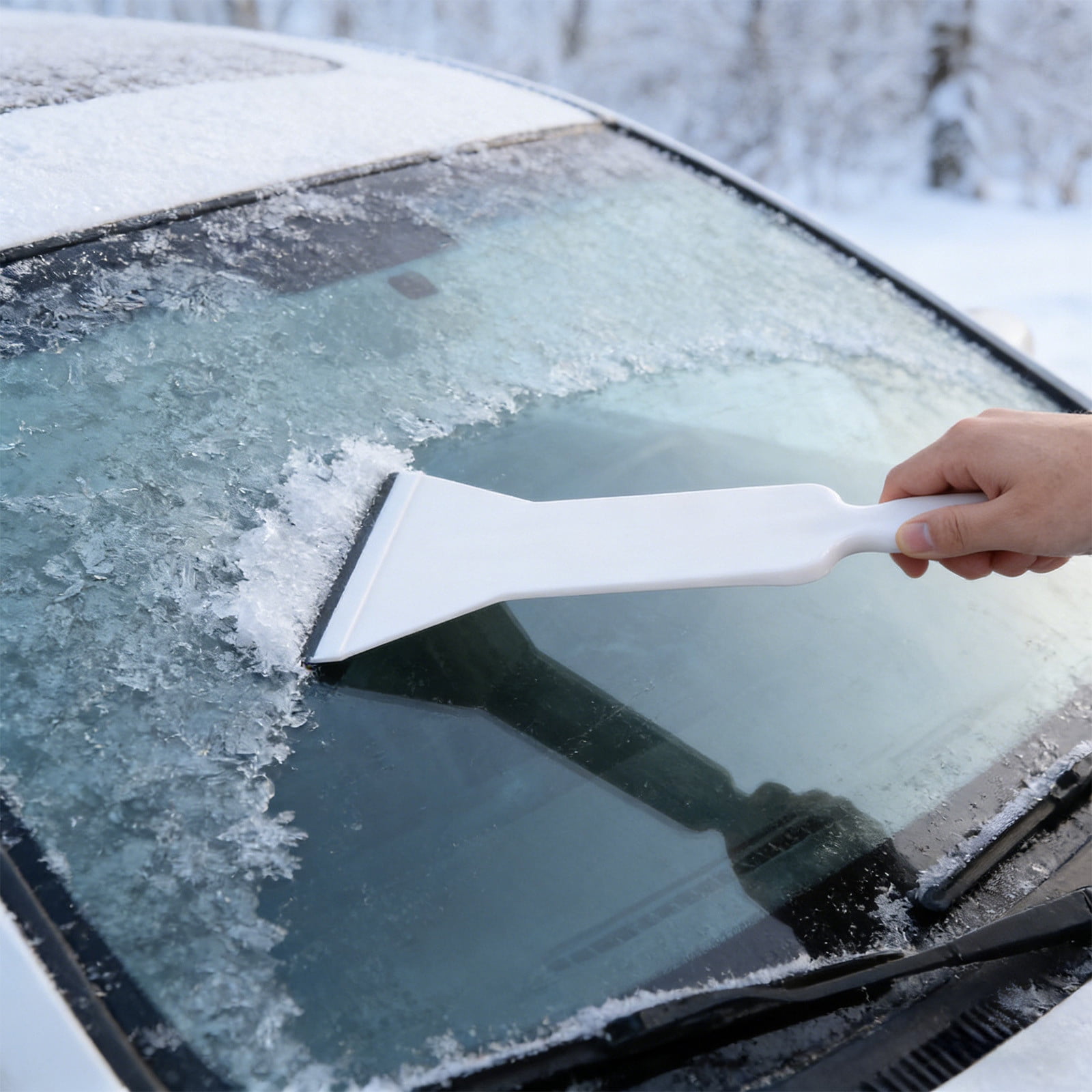 Car Window Plastic Squeegee & Snow Scraper - Flat Glass Tint Tool & Ice ...