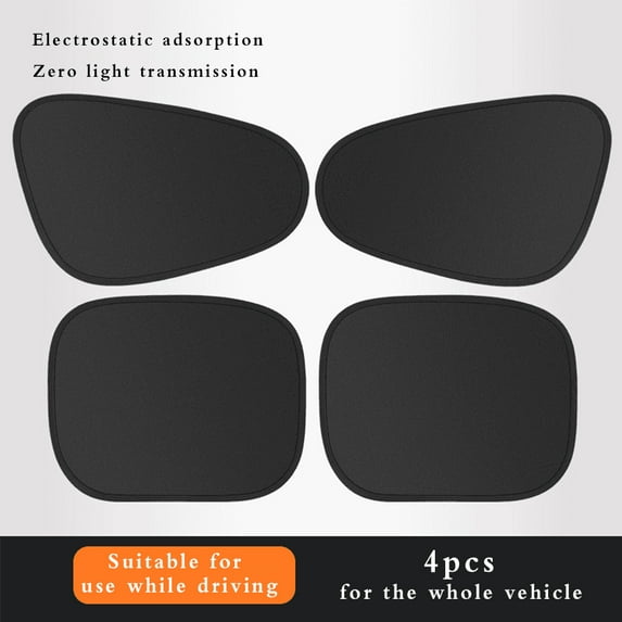 DMCEN Car Window Shade Car Electrostatic Film Sunshade 4 Pcs Strong Sun ...