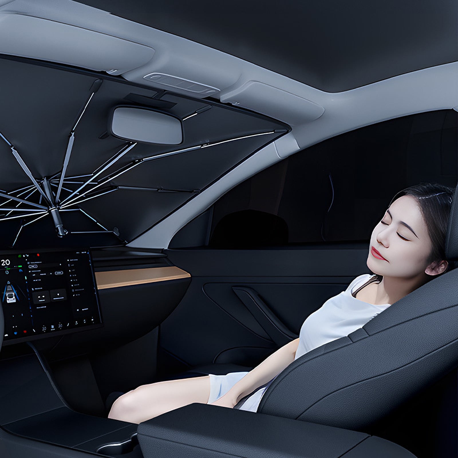 Car Window Shades, Car Sunshade Umbrella Front Windshield Portable ...