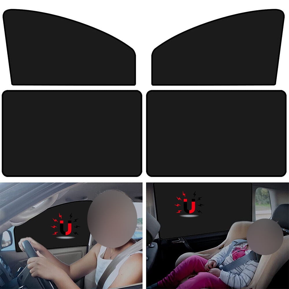 Homeya 4-Pack Magnetic Car Window Shades - UV & Sun Glare Protection ...