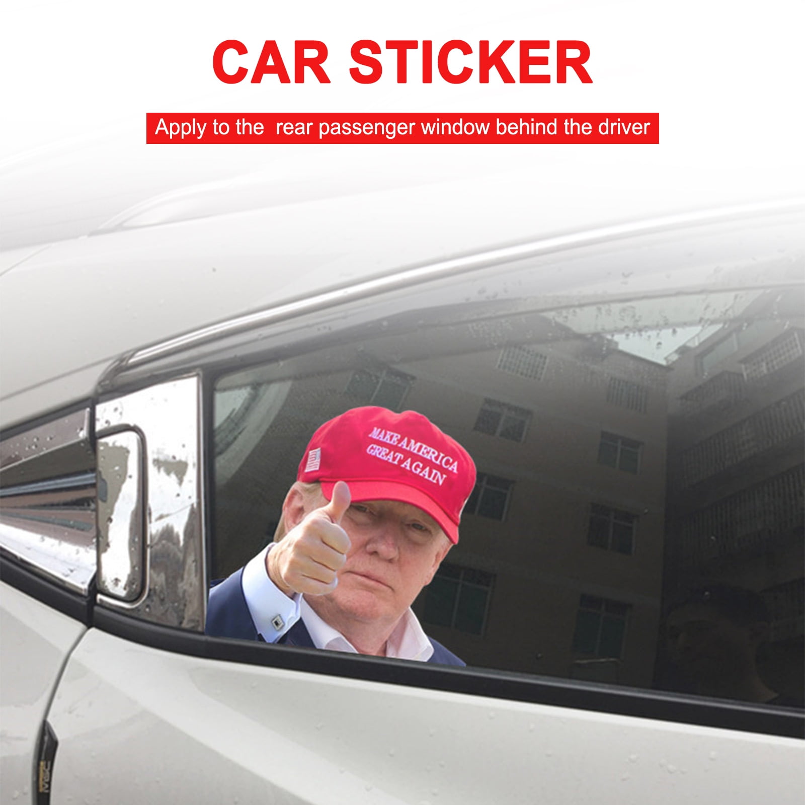 Car Window Sticker Life Person Size Passenger Ride With Trump President ...