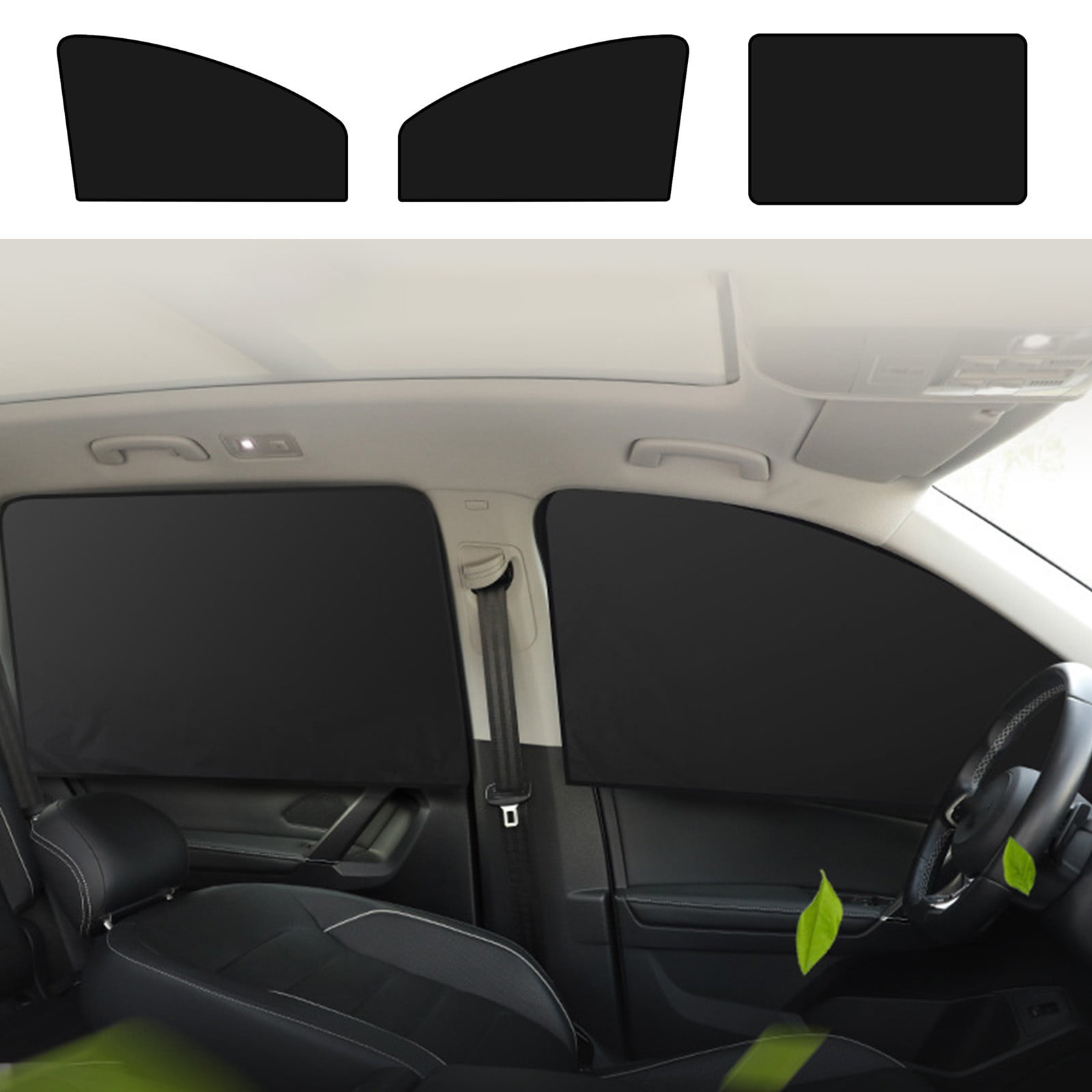 Car Window Sunshade, Magnetic Mesh Sun Visor, Lightproof, Black Mesh ...