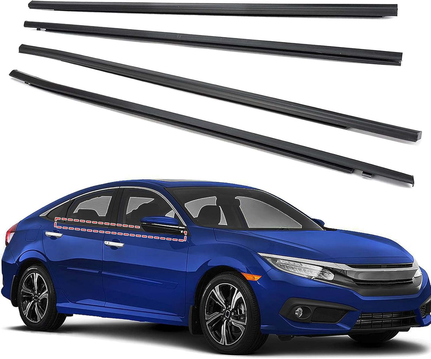 Car Window Weather Stripping Molding Trim Belt,Compatible with Honda ...