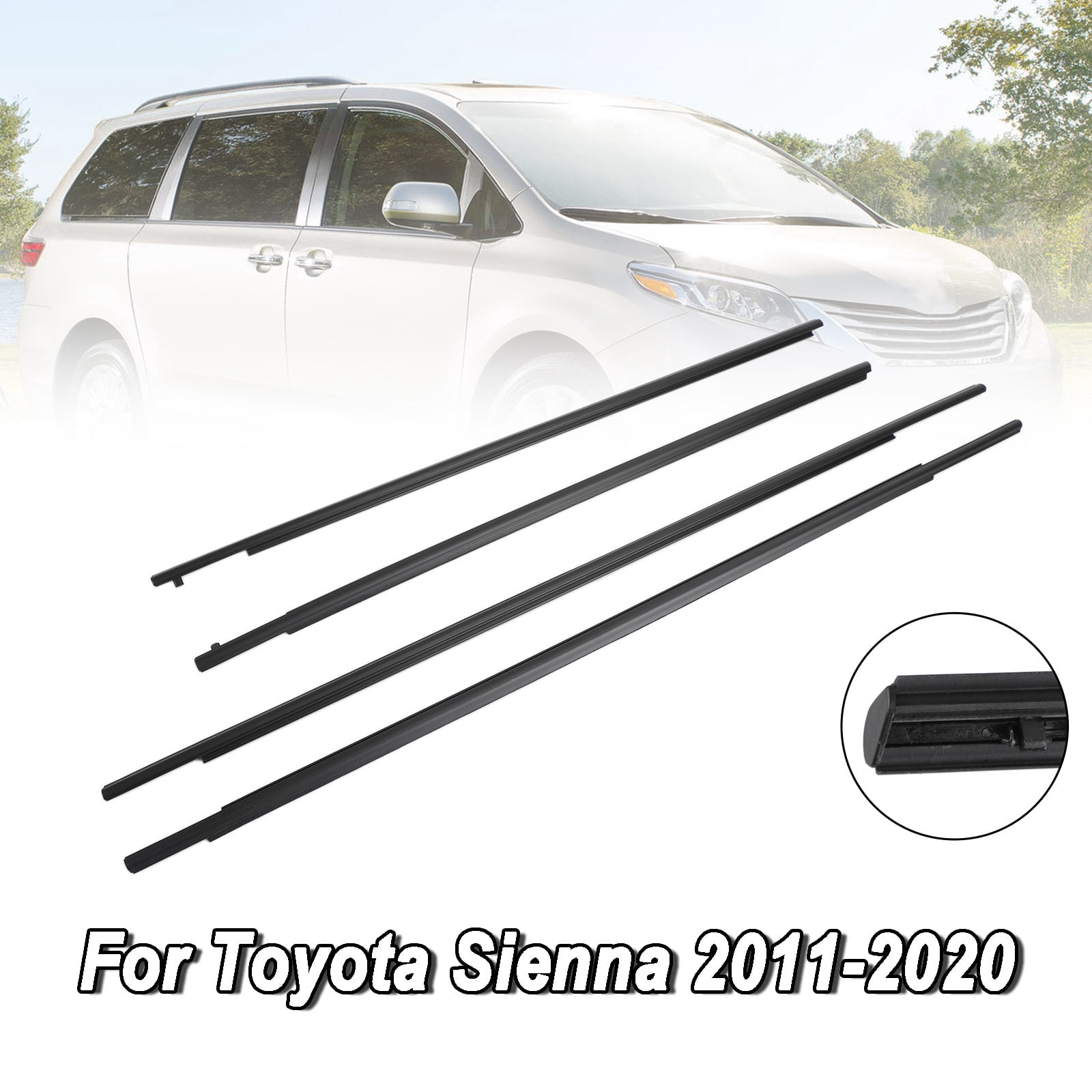 Car Window Weatherstrip Seal Belt Moulding For Toyota Sienna 2011-2020 ...