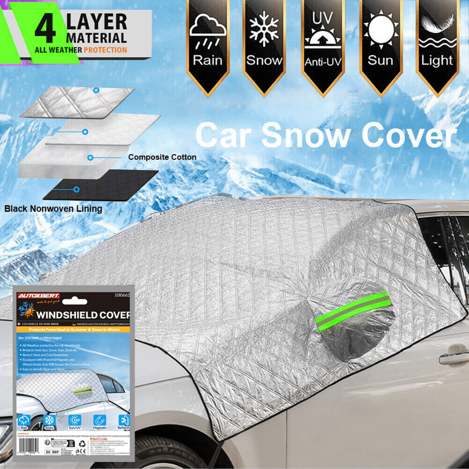 Car Windscreen Magnetic Cover Frost Ice Snow Shield Sun Screen Shade ...
