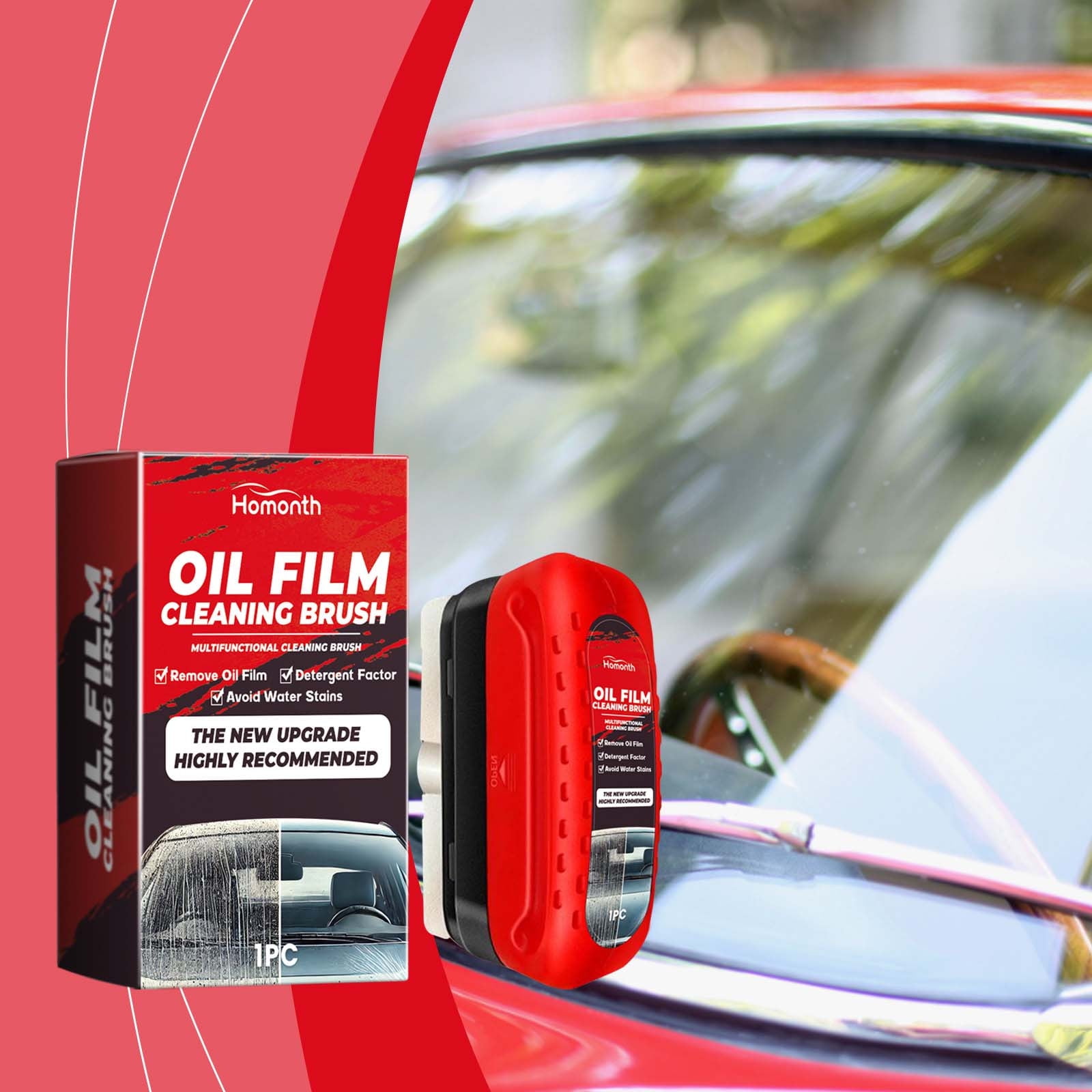 Car Windshield Cleaner 120ml, Car Glass Oil Film Cleaner Brush, Car ...