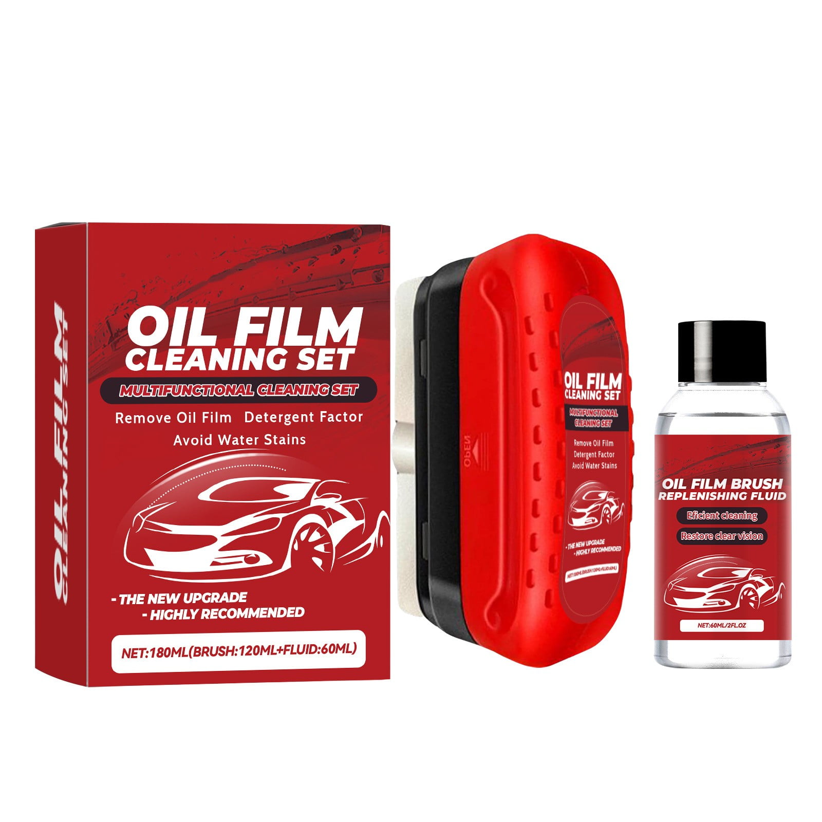 Car Windshield Cleaner Kit Glass Degreaser Rain Repellent Solution With ...