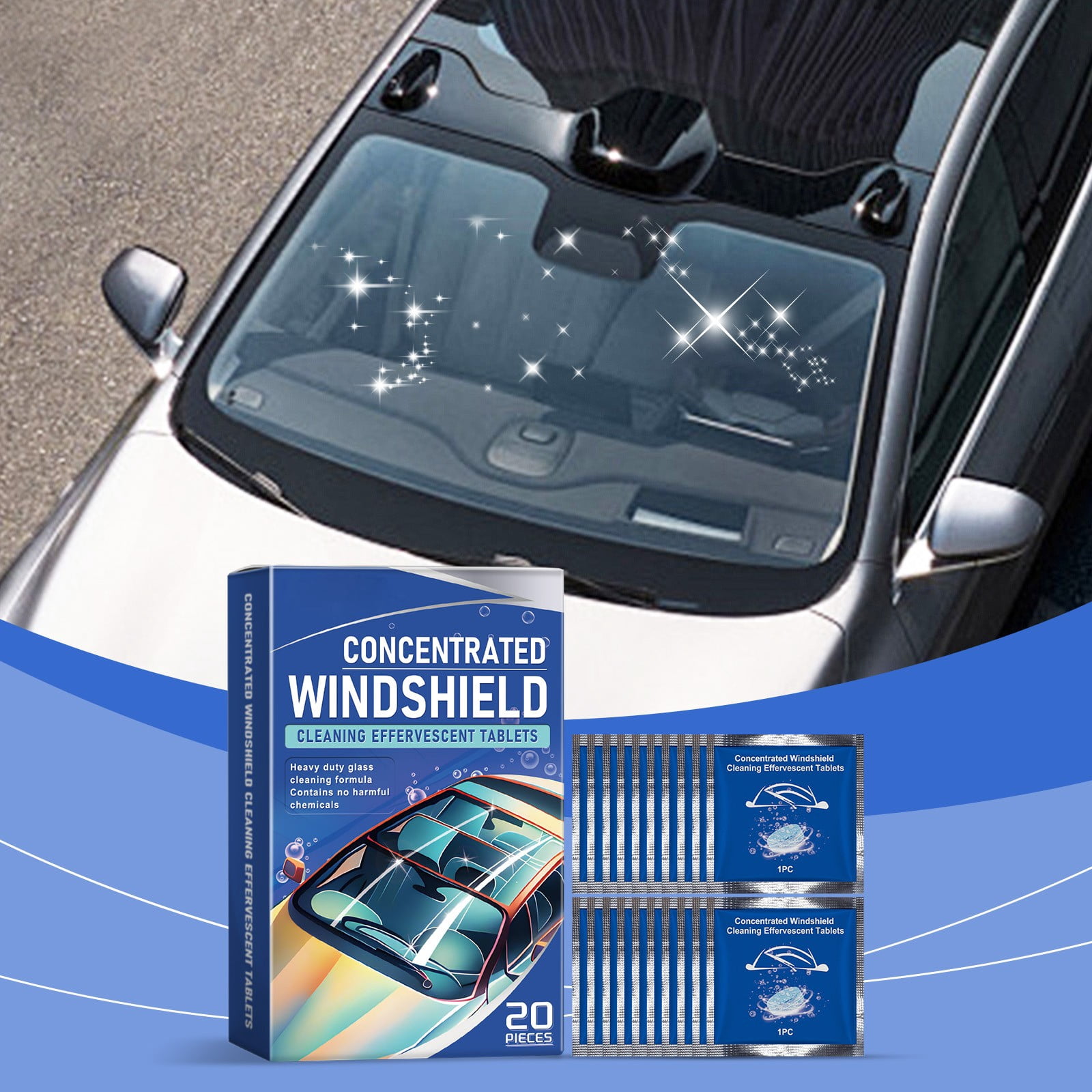 Car Windshield Cleaning Tablets Windshield Cleaning Stains Anti-rain ...