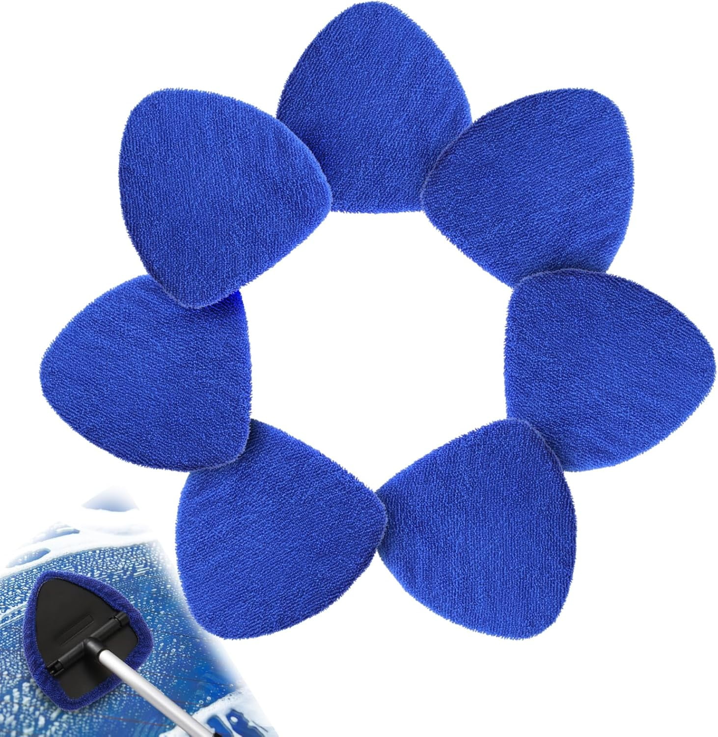 Car Windshield Cleaning Tool Cover 6.5 Inch Blue Microfiber Replacement ...