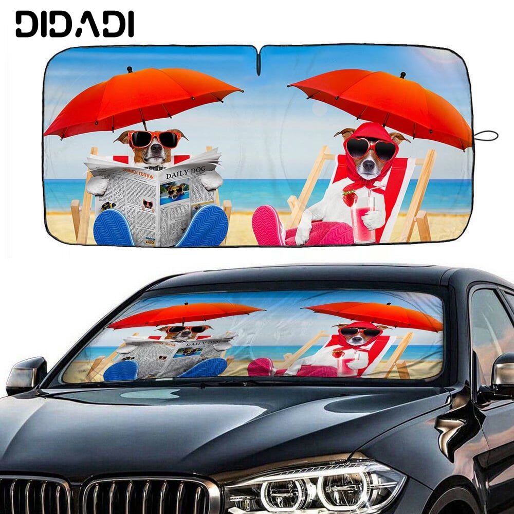 Car Windshield Cover,DIDADI Front Auto Windshield Cover Sun Shade with Cute Cartoon,Foldable Car ...