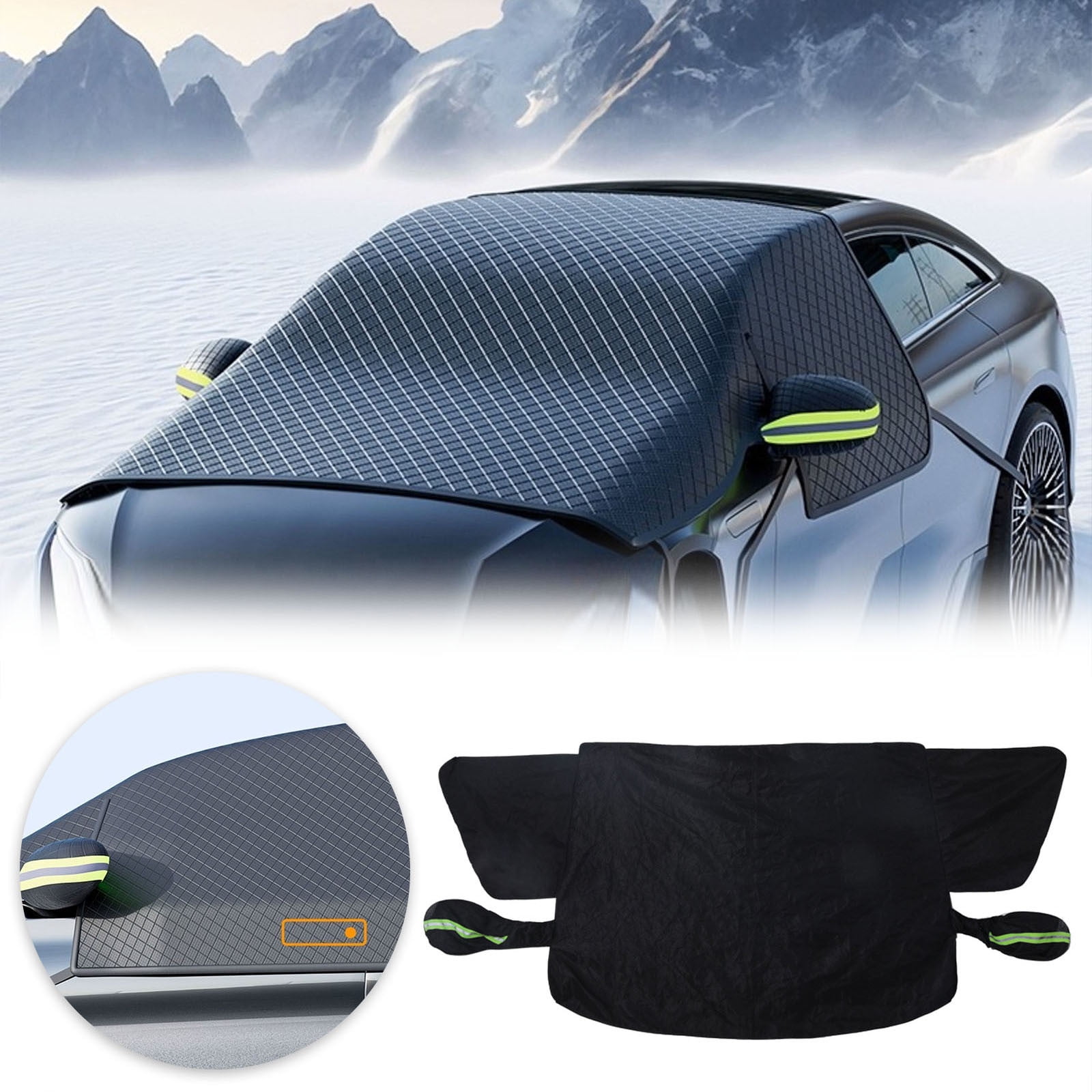 Car Windshield Cover for Snow and Ice Upgraded Thick 600D Material Fits Vehicles Including Cars ...