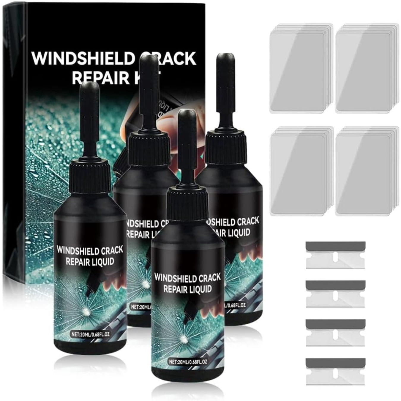 Car Windshield Crack Repair Kit, Upgrade Chipped Windshield Filler ...