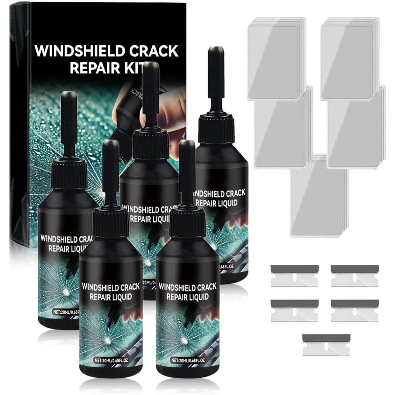 Car Windshield Crack Repair Kit, Upgrade Chipped Windshield Filler ...