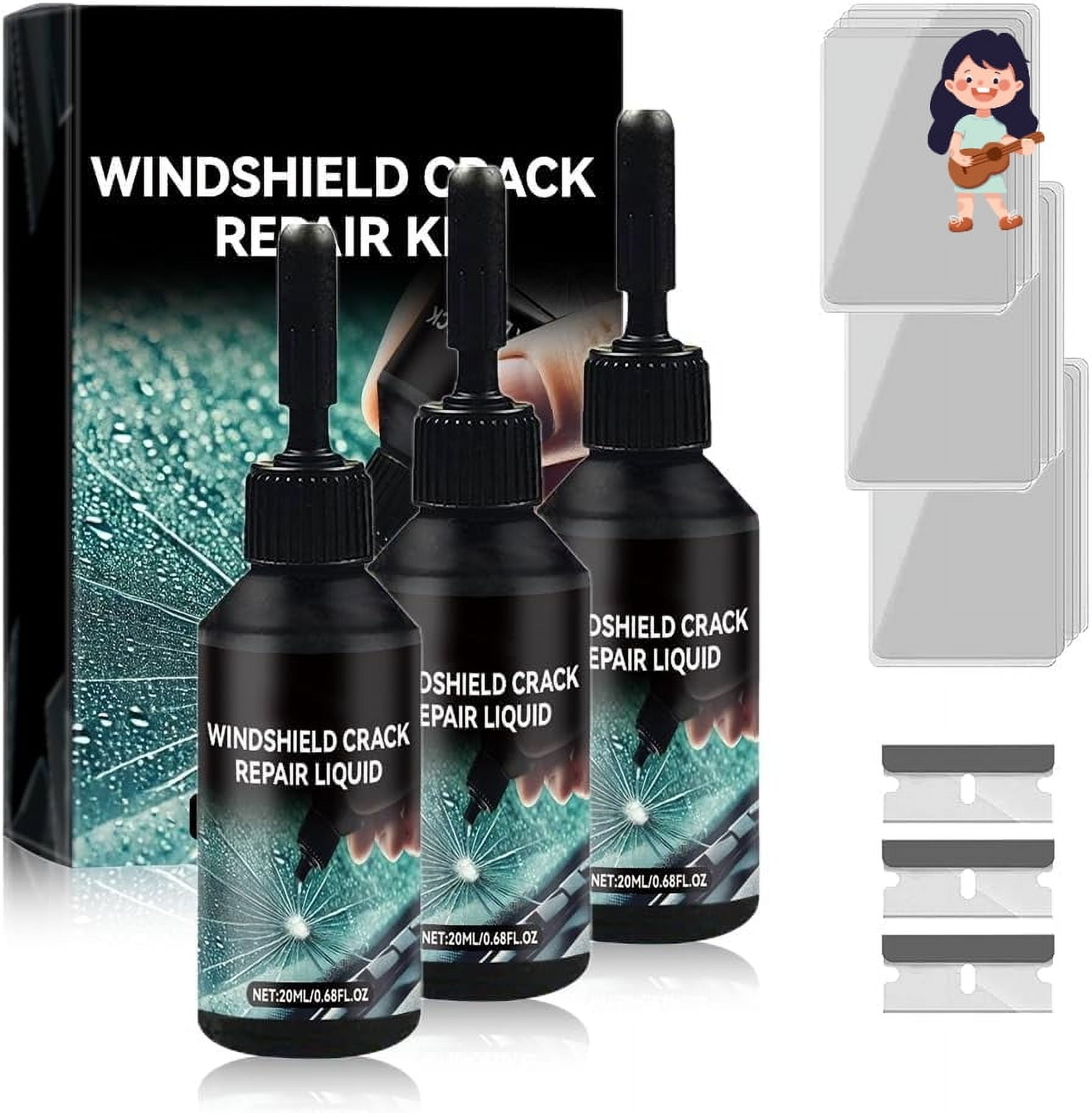 Car Windshield Crack Repair Kit, Upgrade Chipped Windshield Filler ...