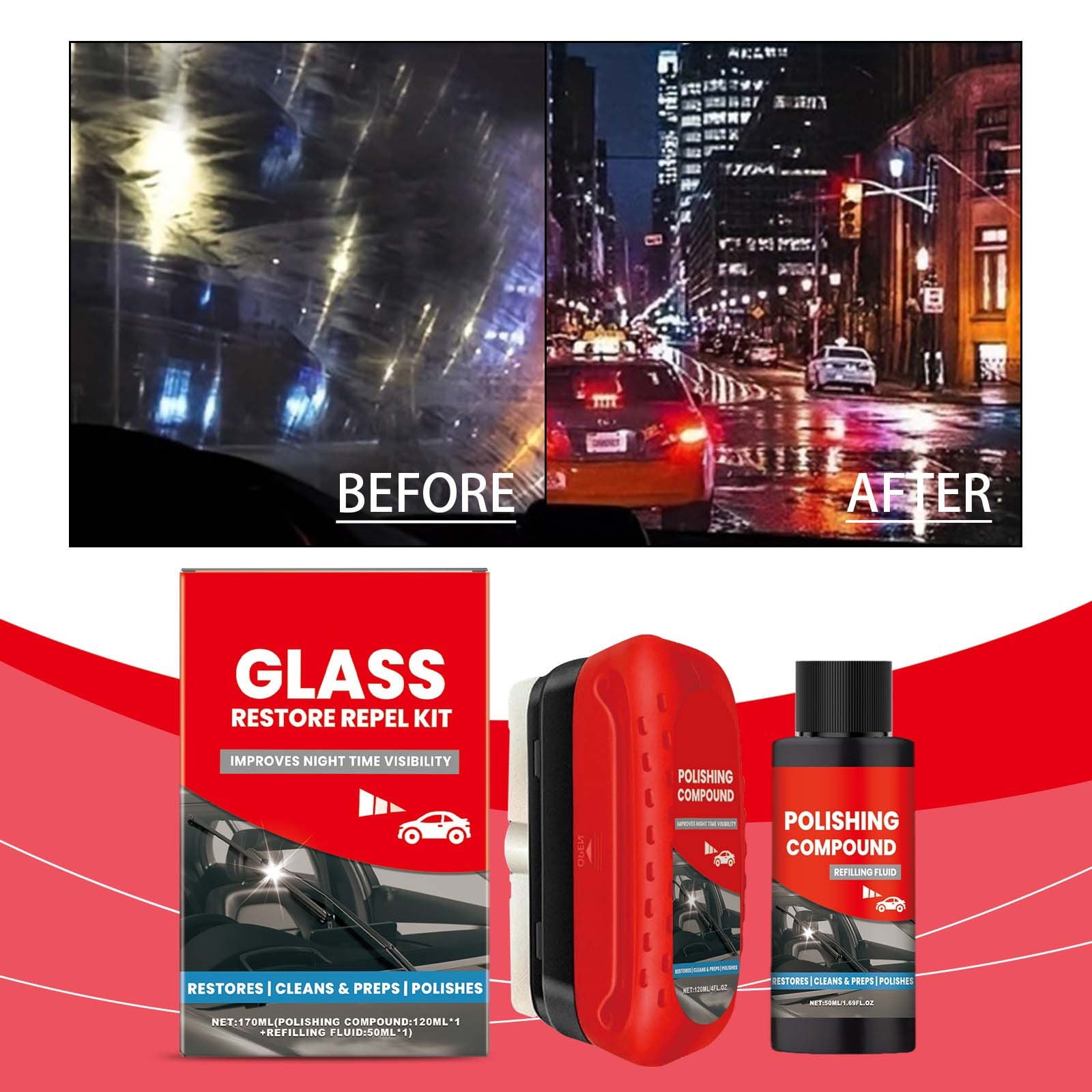 Car Windshield Glass Cleaner & Water Repellent Treatment 120ml ...
