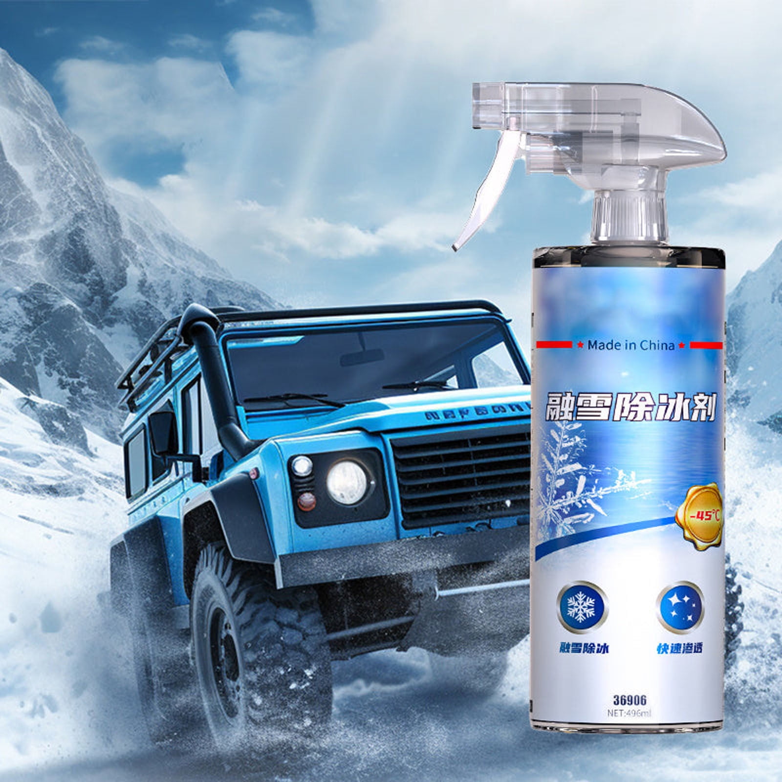 Car Windshield Ice Remover - 17oz Snow Melting Spray for Automotive ...