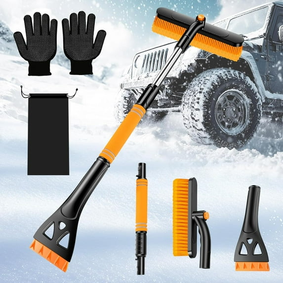 Car Windshield Ice Scraper With Snow Brush, Snow Removal Squeegee For ...
