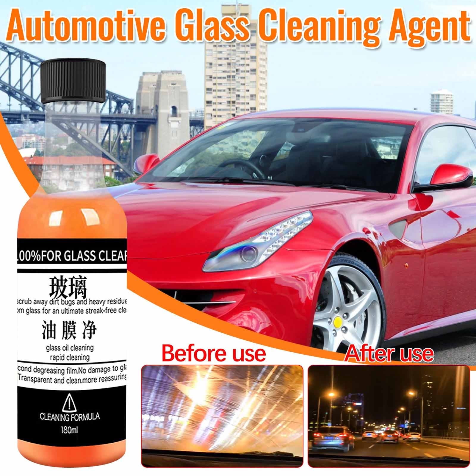 Car Windshield Oil Film Remover | 180ML Glass Degreasing Cleaner ...