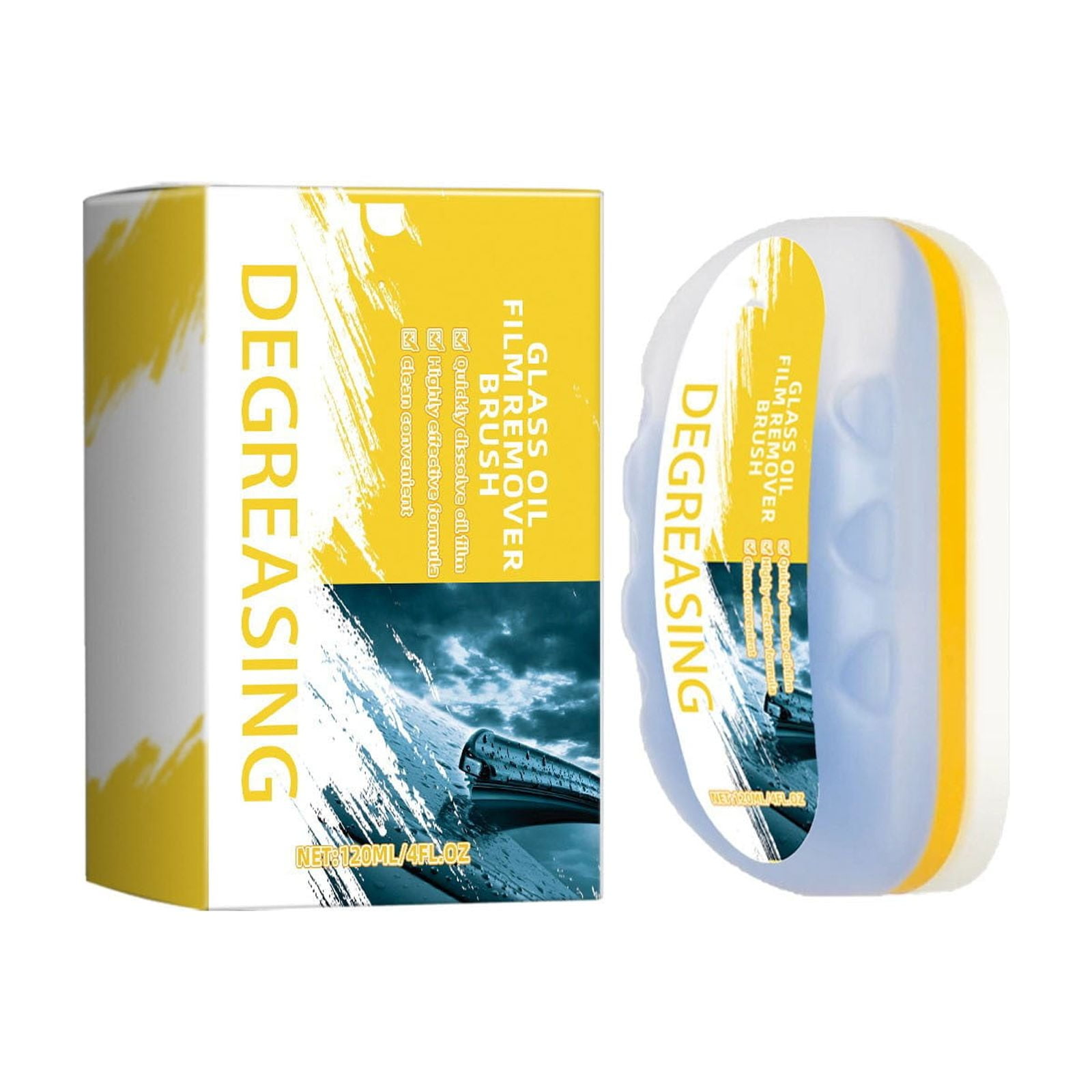 Car Windshield Oil Film Remover & Glass Cleaner Brush | Ergonomic ...