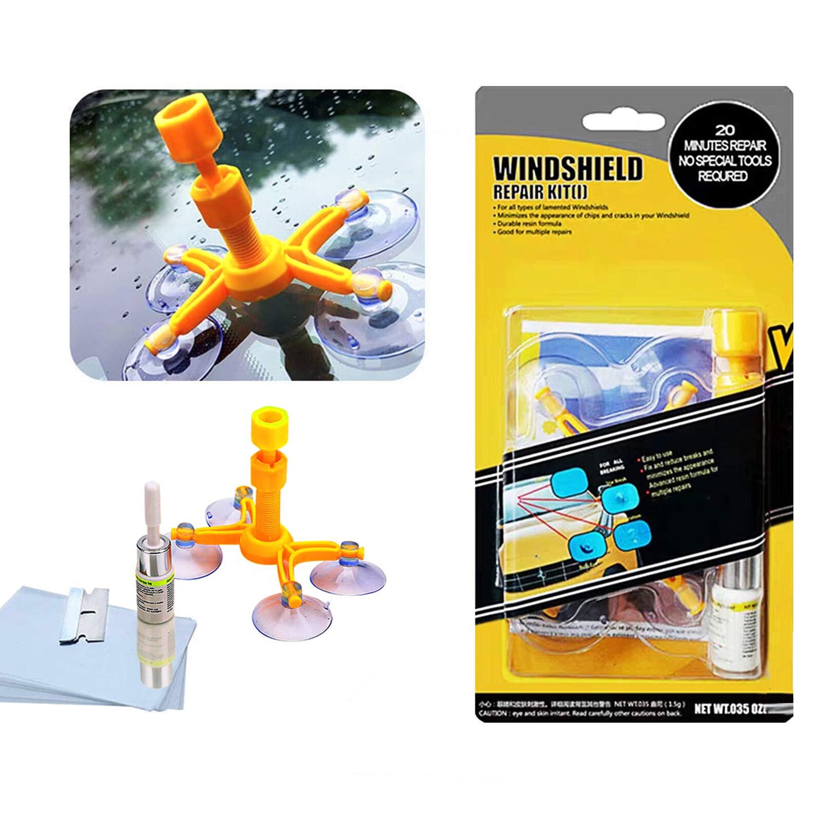 Car Windshield Repair Kit - Windshield Chip Repair Kit with Windshield ...