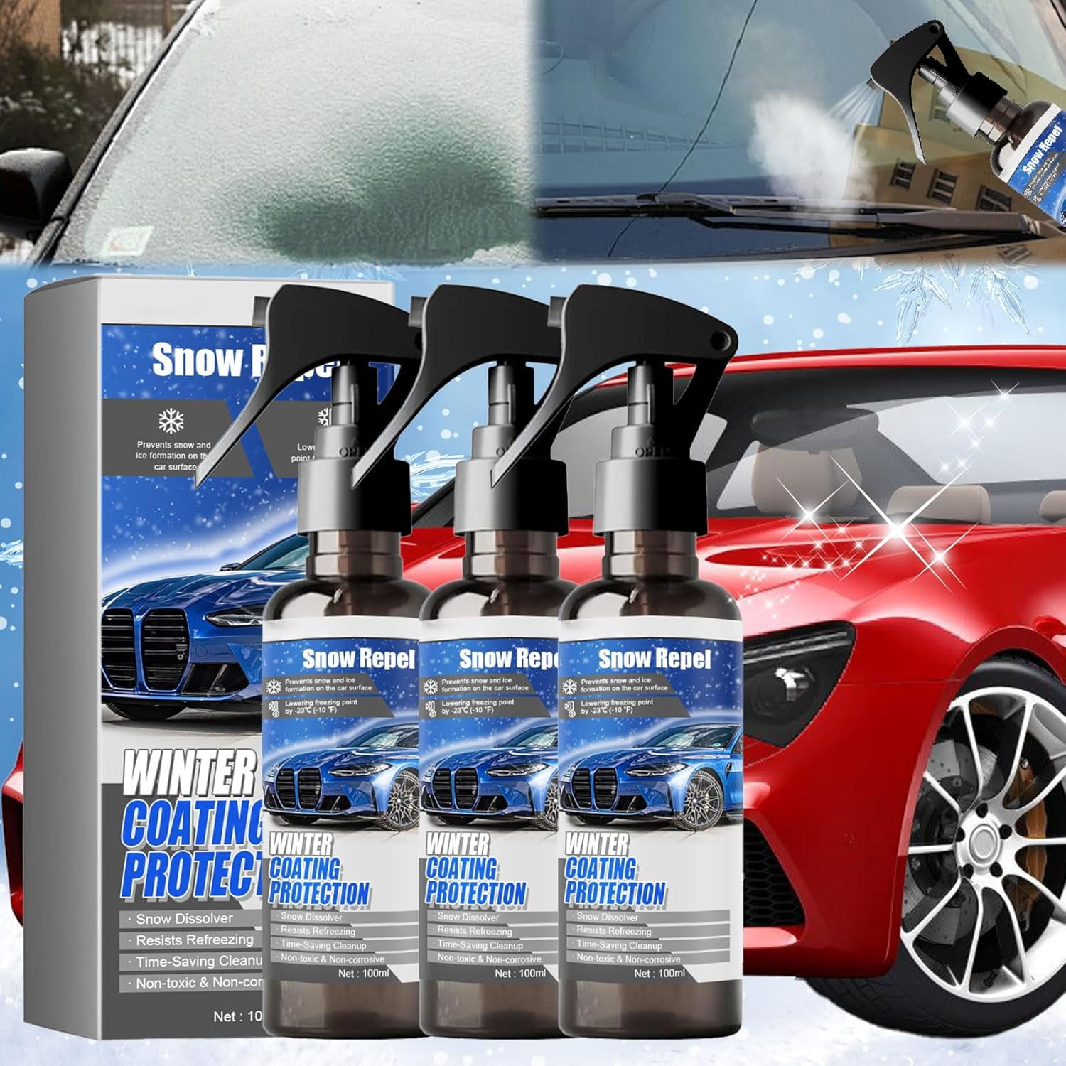 Car Windshield Snow Melting Coating Spray,100ml De-Icers for Car ...