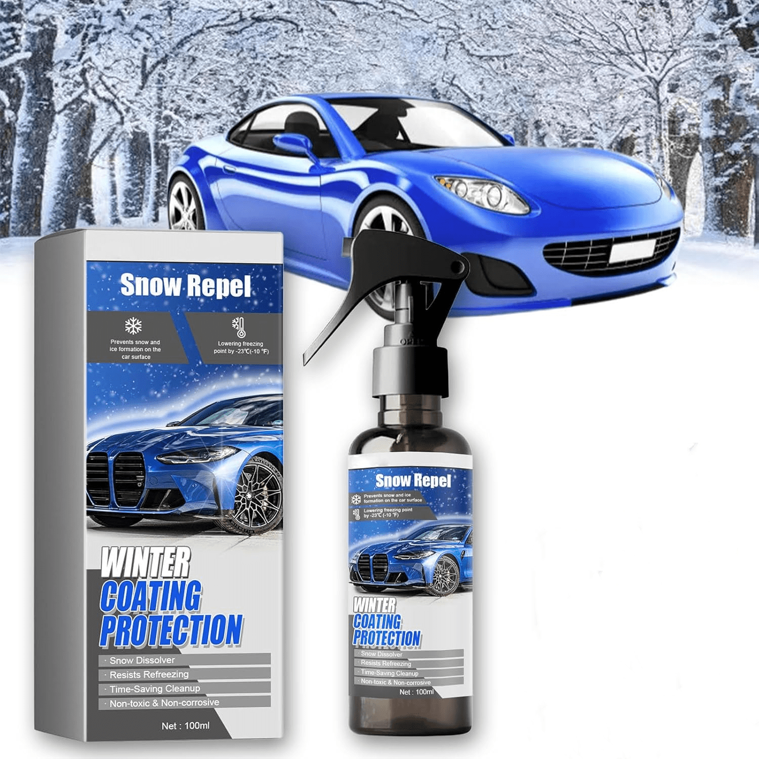 Car Windshield Snow Melting Coating Spray, 2025 New Deicer Spray for ...
