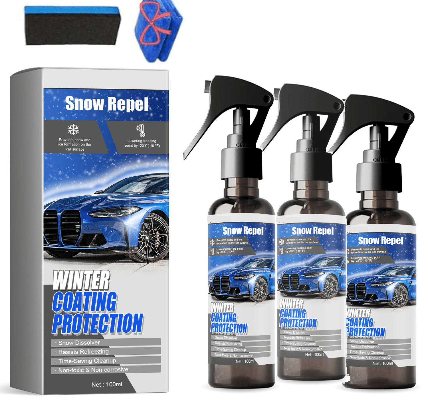 Car Windshield Snow Melting Coating Spray - Deicer Spray for Car ...