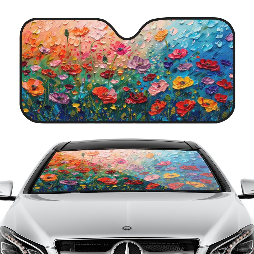 Car Windshield Sun Shade, 51x28 Inch UV Protection Sun Visor for Front ...