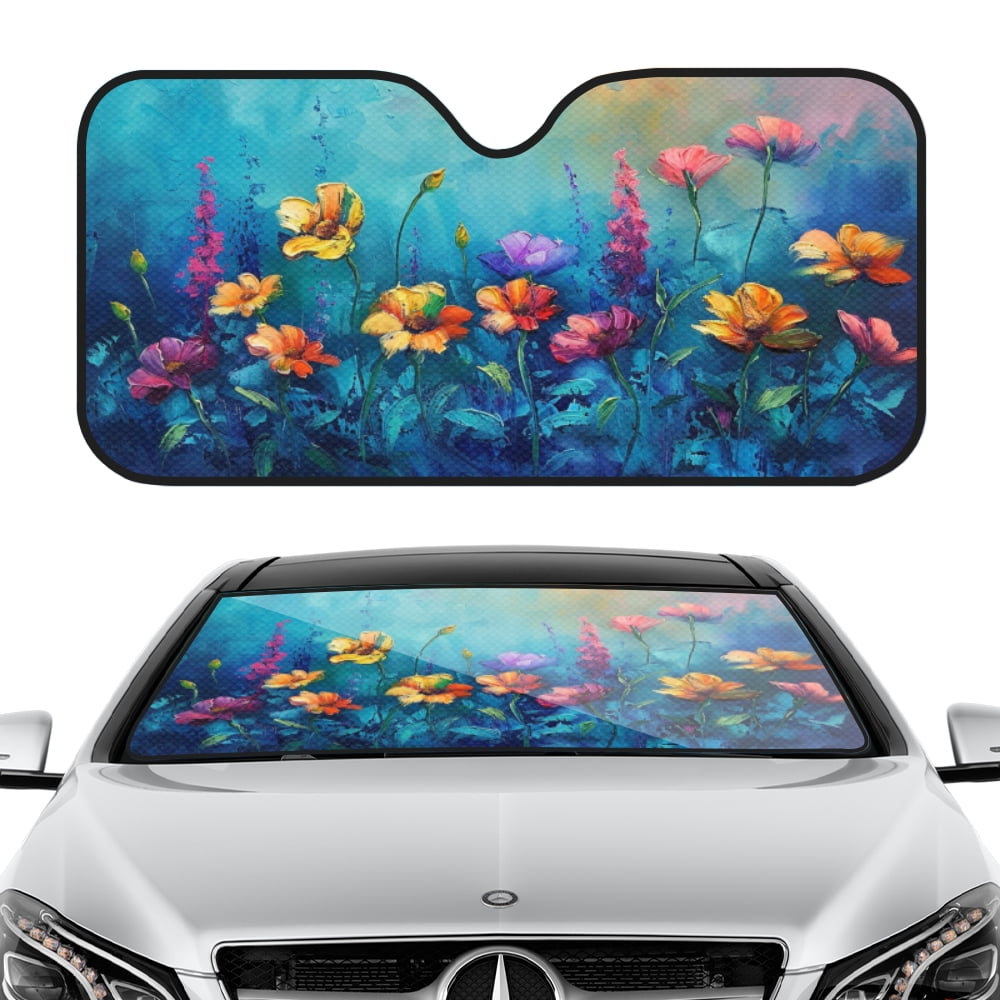 Car Windshield Sun Shade, 51x28 Inch UV Protection Sun Visor for Front ...